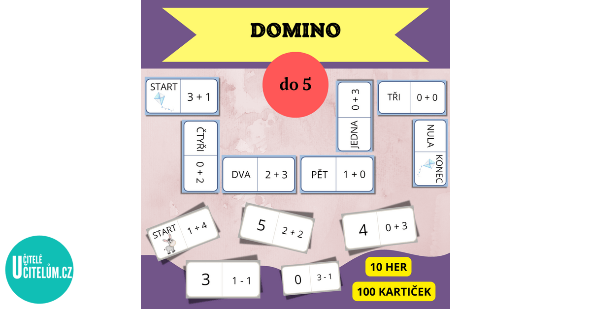 Domino do 5 - Matematika | UčiteléUčitelům.cz